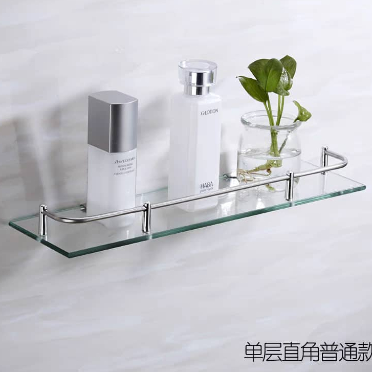 Bathroom Tempered Glass Shelf Shampoo Rack Organizer Holder Toilet Wall ...