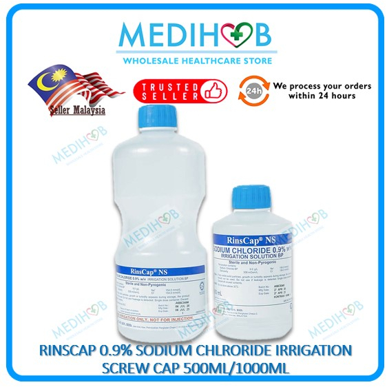 RINSCAP NS 0.9% SOLUTION (Screw cap) 500ML (EXP 7/4/2028) 1000ML (EXP ...