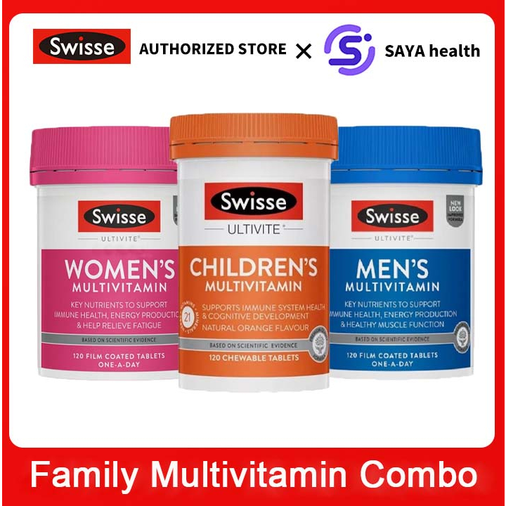 Swisse Family Health Combo (Men's Multivitamin 120 Tablets New Look ...