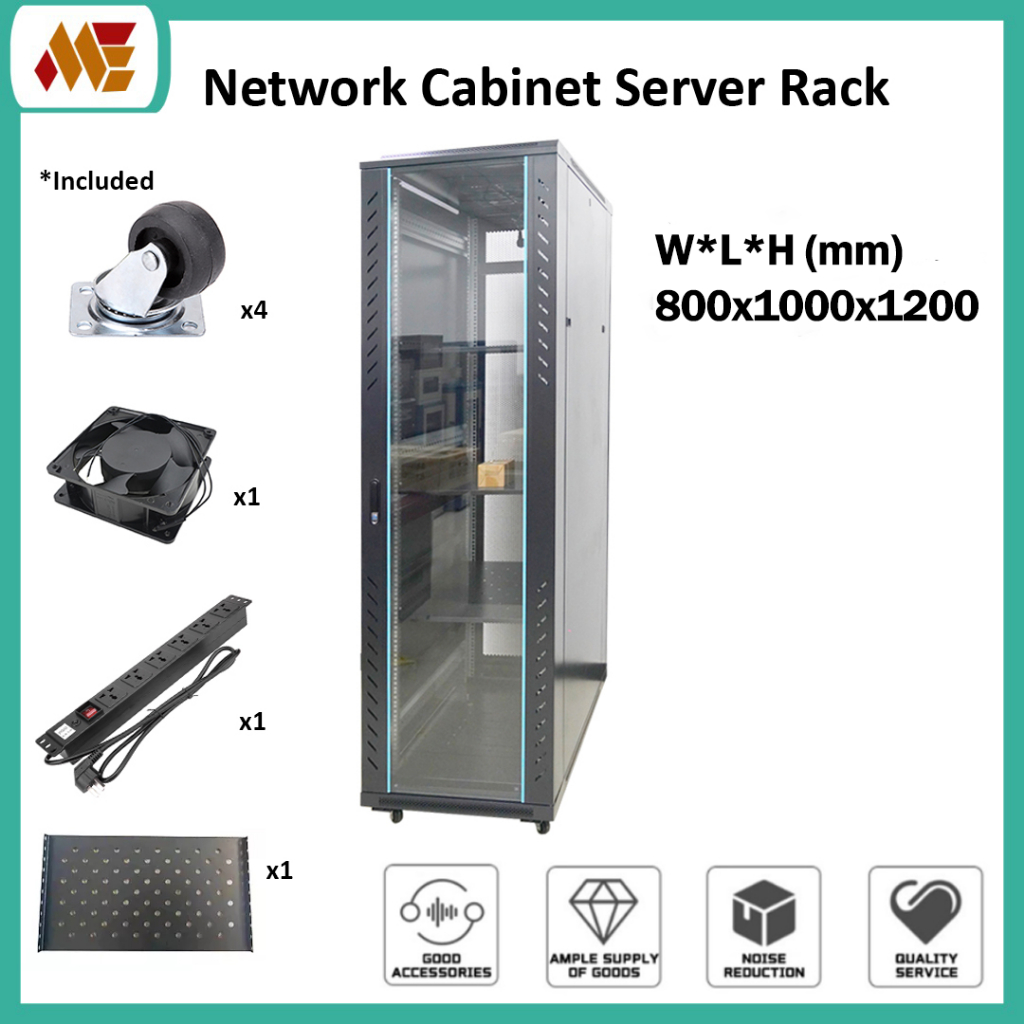 19" 24U 800x1000 Network Cabinet Server Rack soundproof fireproof ...