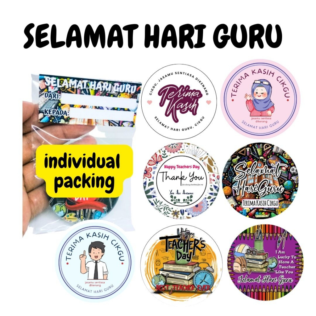 Hadiah Hari Guru Button Badge Pin 58mm Design Boleh Pilih lndividual ...