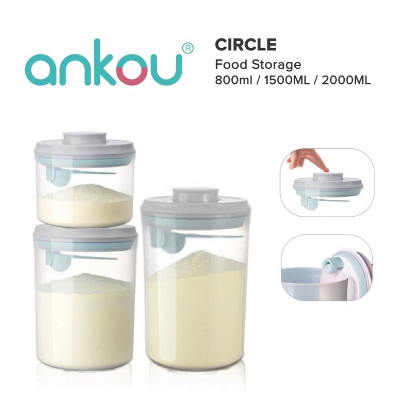 ANKOU AIR TIGHT MILK POWDER CONTAINER (CIRCLE/ SCRAPER ) | Shopee Malaysia