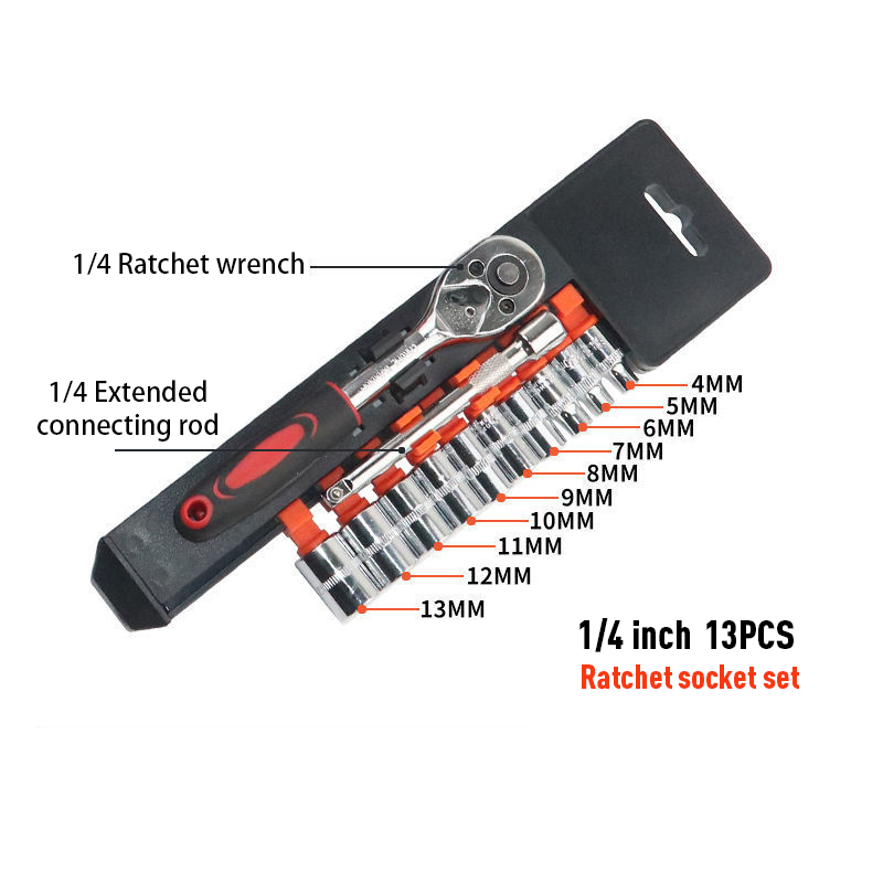 12PCs Set Heavy Duty Ratchet Wrench Socket Spanner Tool Set Tools ...