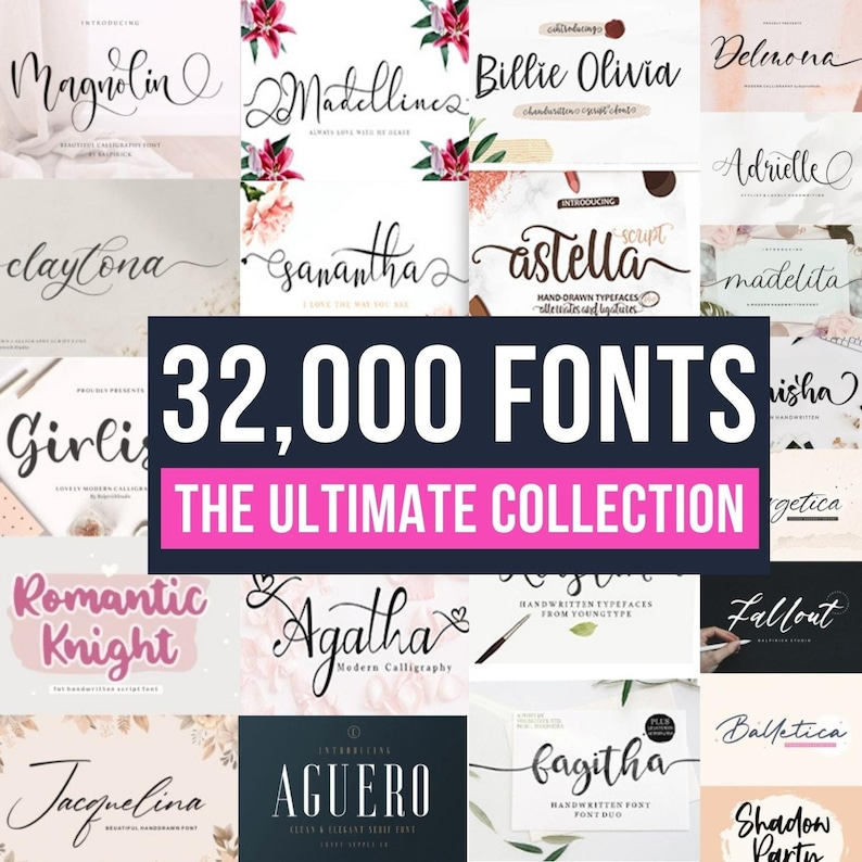 32,000 Ultimate Font Collection Bundle | Premium Fonts for All Your ...