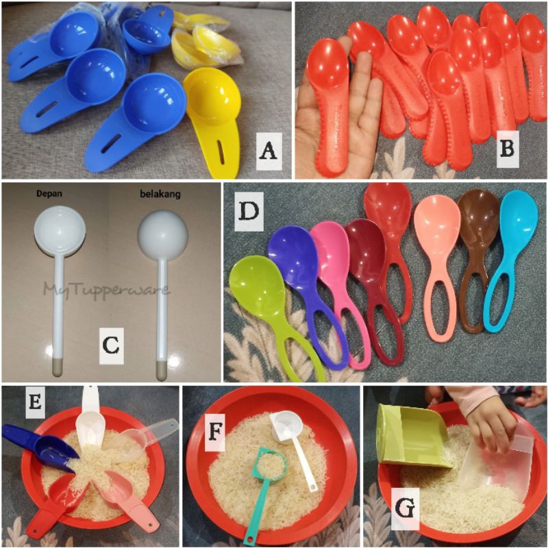 Tupperware Spoon Scoop Baby Spoon kiwi large medium scoop coffee ...