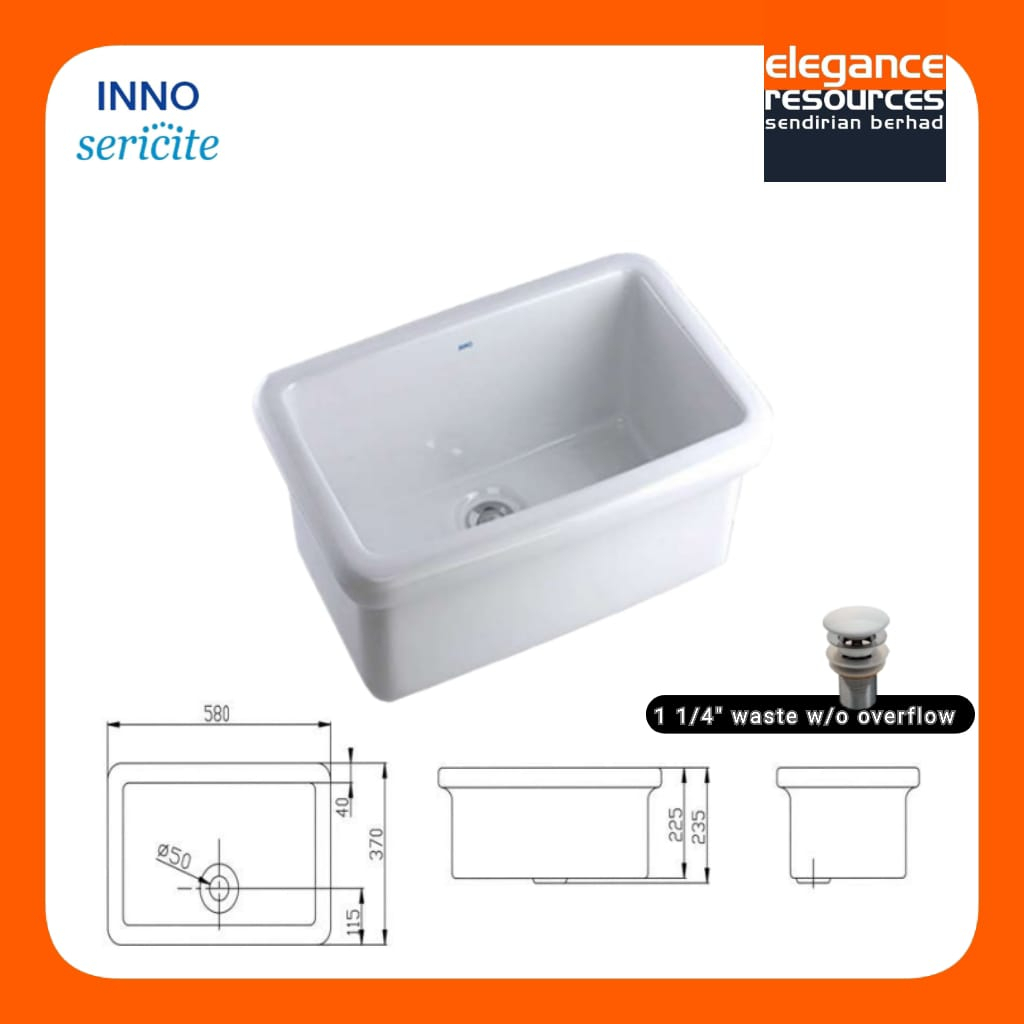 INNO SERICITE Laboratory Sink LS8001 Foot Washing White Color | Shopee ...