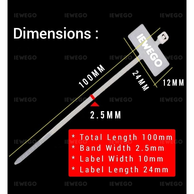 [Ready Stock] 3x100mm 50/20/10Pcs RJ45 RJ12 Wire Power Cable Label Mark ...