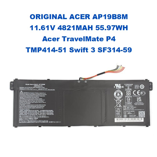 ORIGINAL ACER AP19B8M 11.61V 4821MAH 55.97WH Acer TravelMate P4 TMP414 ...