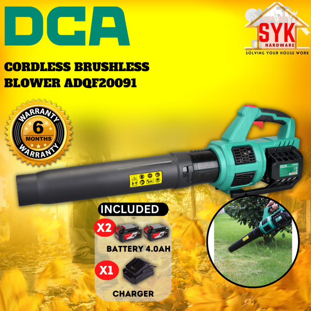SYK DCA ADQF20091 Cordless Brushless Hand Leaf Air Blower Battery ...