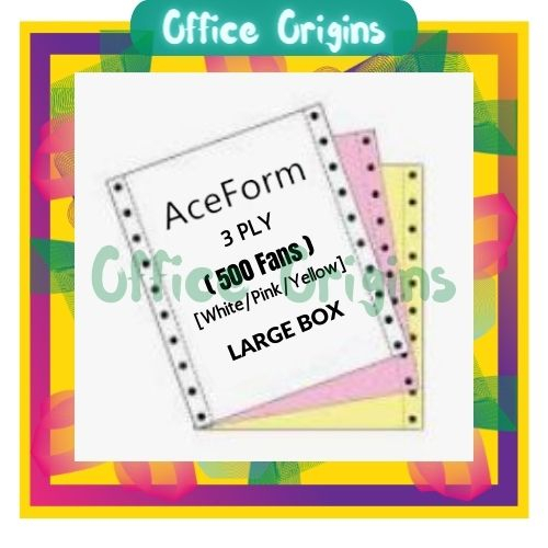 AceForm LARGE BOX Computer Form 9.5" X 11" NCR Paper 3ply 500Fans WPY ...