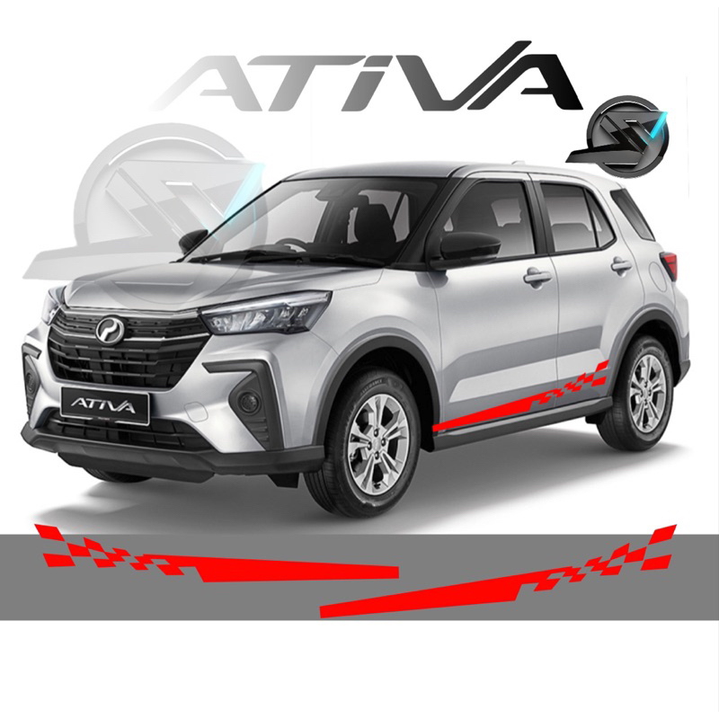 (Ready Stock)S135# 2pcs For Perodua Ativa Car Side Body Vinyl Decal ...