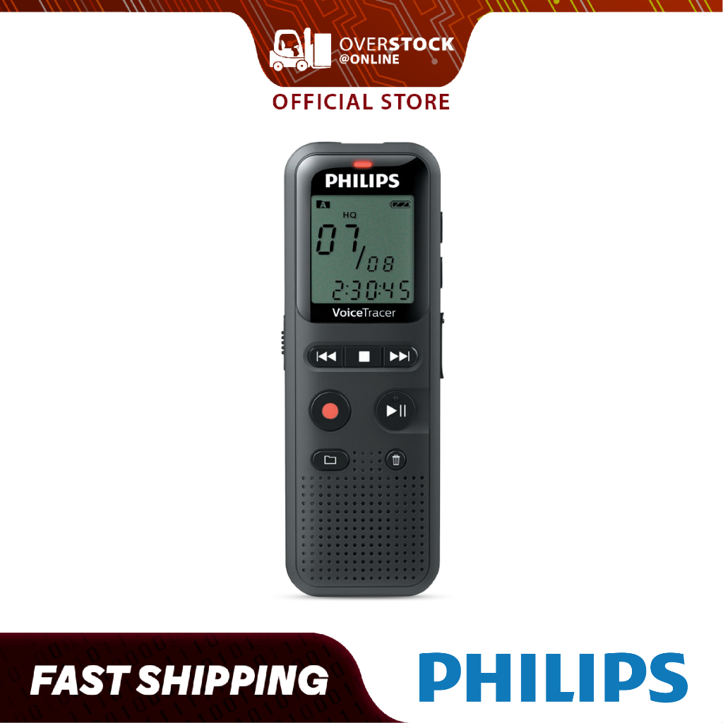 [Best seller] PHILIPS DVT1160 Memory Voice Recorder 8GB with Voice Activation Function & Time ...