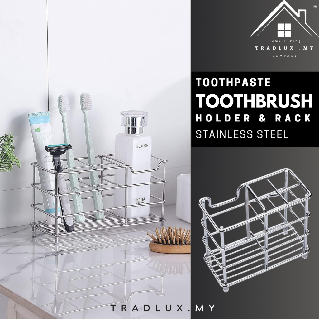 Tradlux Toothpaste Holder Toothbrush Holder RAck Bathroom Stainless ...