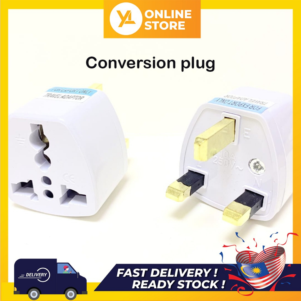 3 Pin Conversion Plug Universal Adapter British Socket Adapter Plug (1 ...