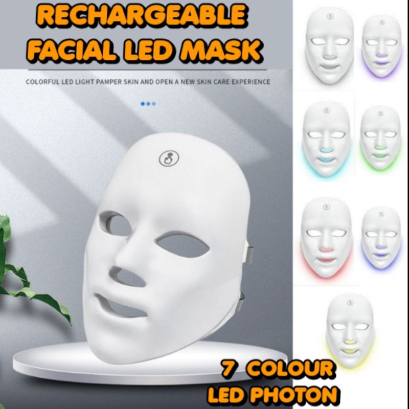 Rechargeable Facial Led Mask 7 colour LED Photon | Shopee Malaysia