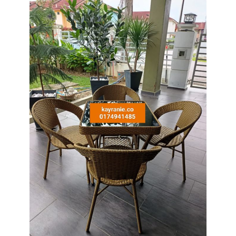 GARDEN SET/COFFEE TABLE/KERUSI & MEJA KOPI/KERUSI LAMAN SANTAI 5in1 ...