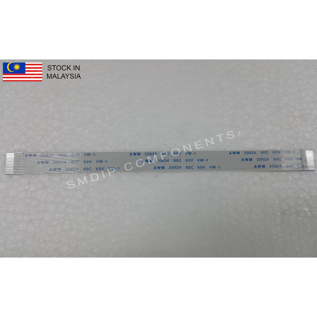 Midas FFC / FPC Cable, 20-pin, 0.5mm Pitch, Same Sided Contacts, 15cm ...