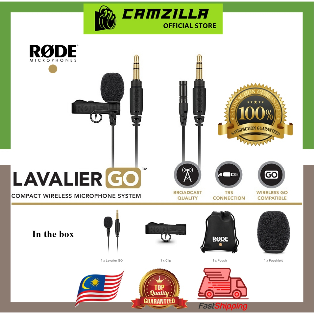 Rode Lavalier GO Microphone Shotgun Mic for Wireless GO Systems ...