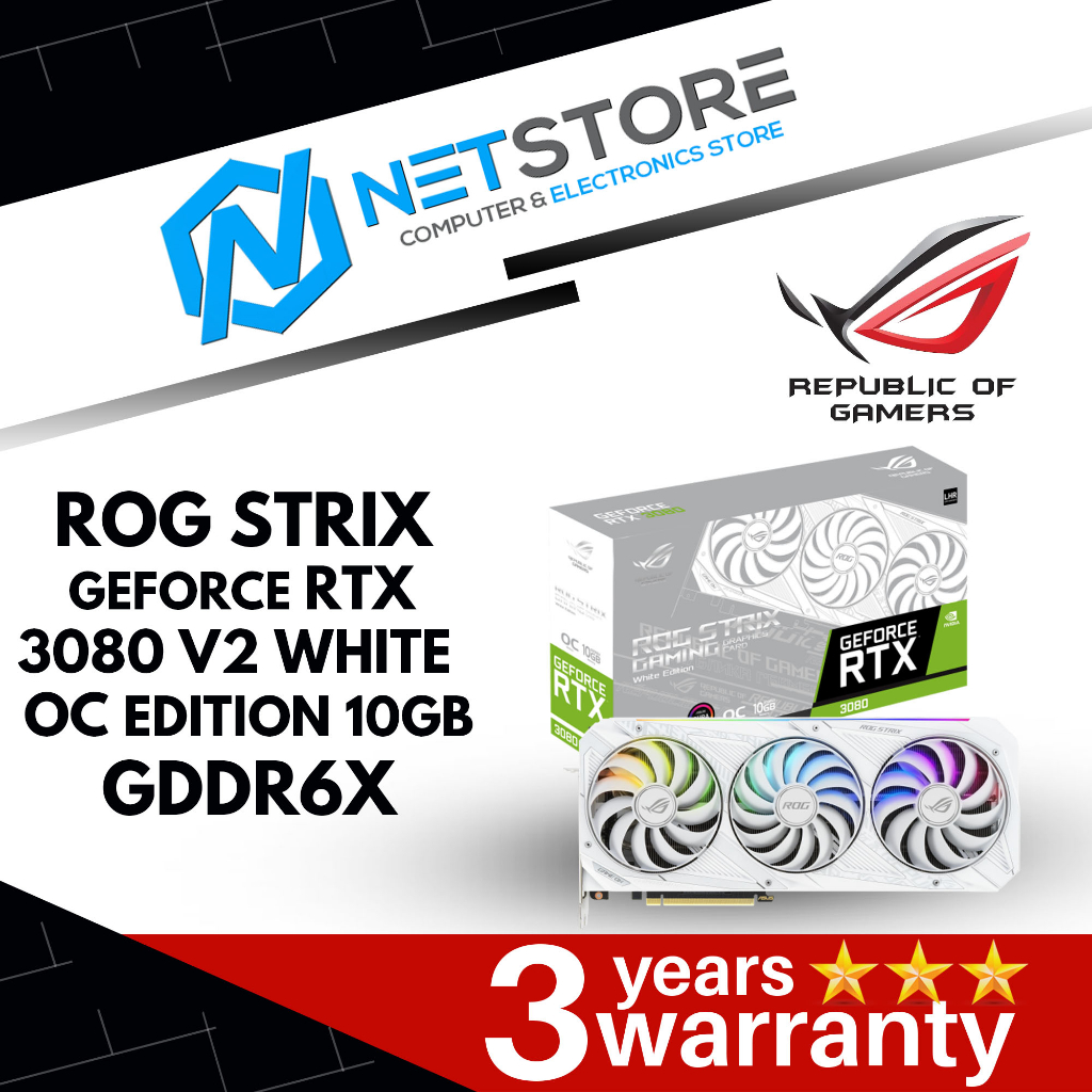 Asus Rog Strix Geforce Rtx 3080 V2 White Oc Edition 10gb Gddr6x Graphic