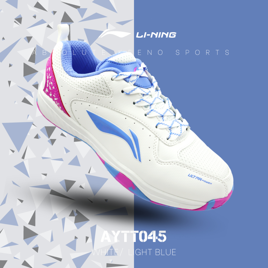 Li-Ning ULTRA POWER AYTT045 (White/ Blue) Badminton Shoes | Shopee Malaysia