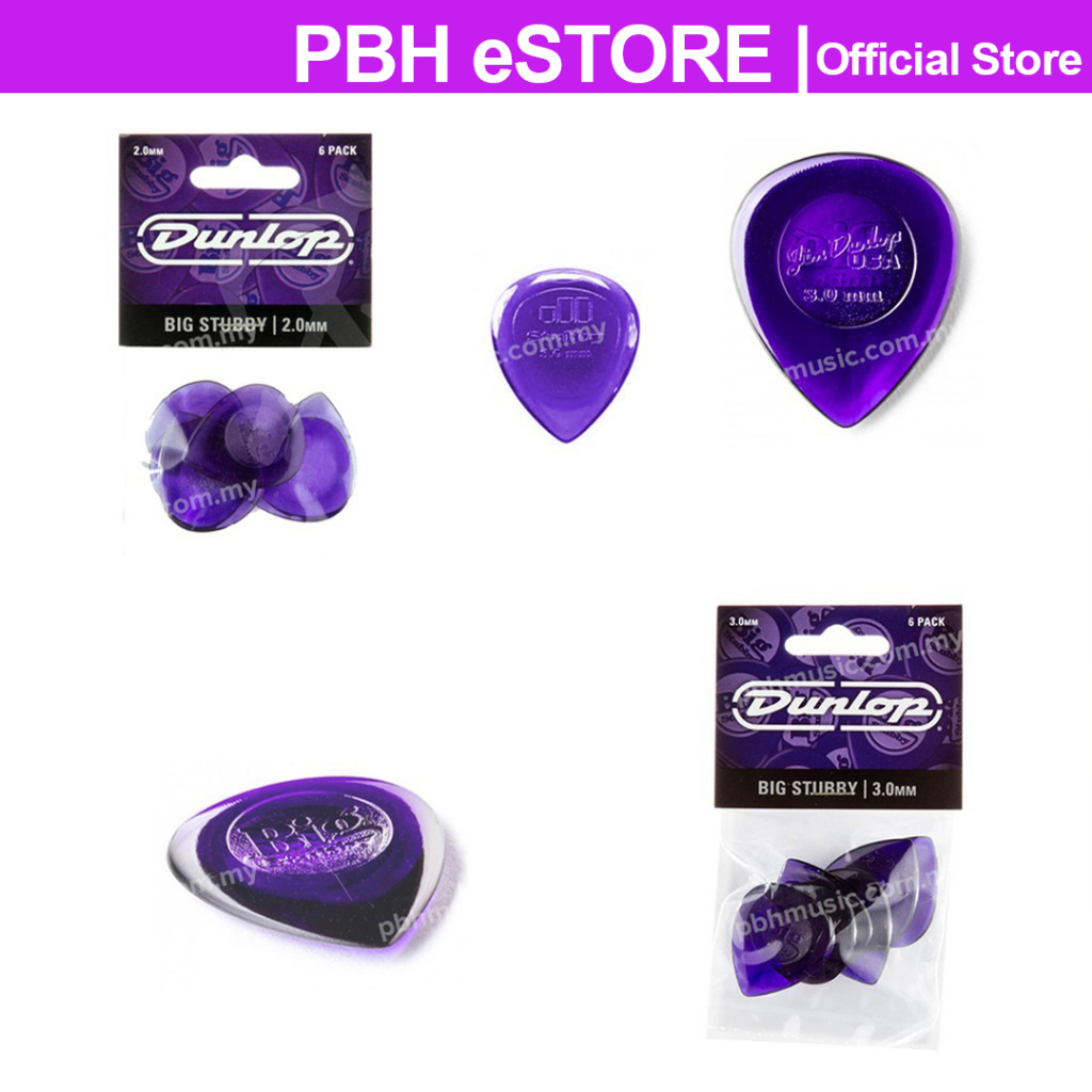 Dunlop Stubby Big Stubby Tri Stubby 1.0mm 2.0mm 3.0mm Guitar Picks ...