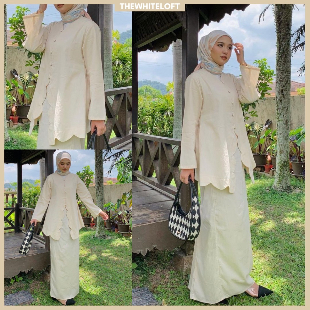 Readystock Melur Kebaya Haurabelle Baju Kebaya Textured Cotton Baju Raya Cantik Murah Baju ...