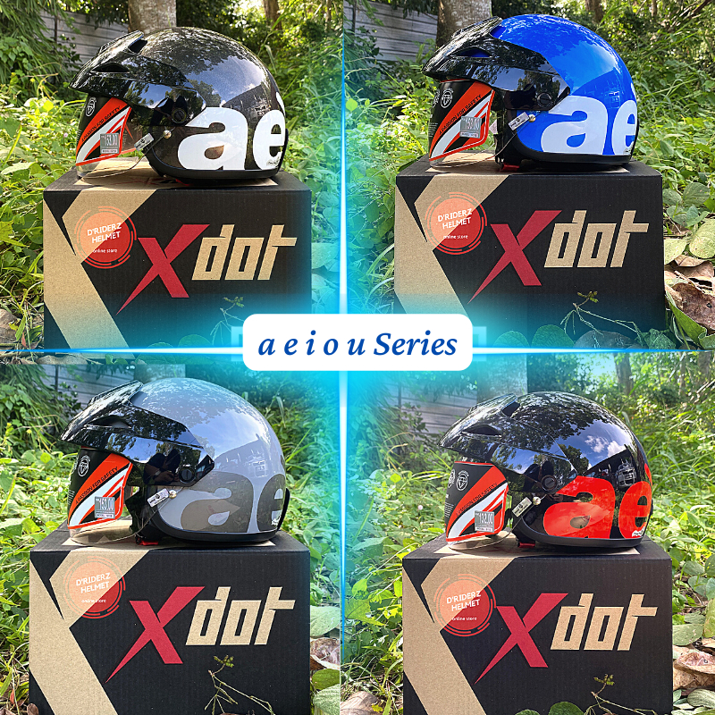 New 2023 XDOT G118 AEIOU Series Half Helmet Cruizer Topi Keledar ...