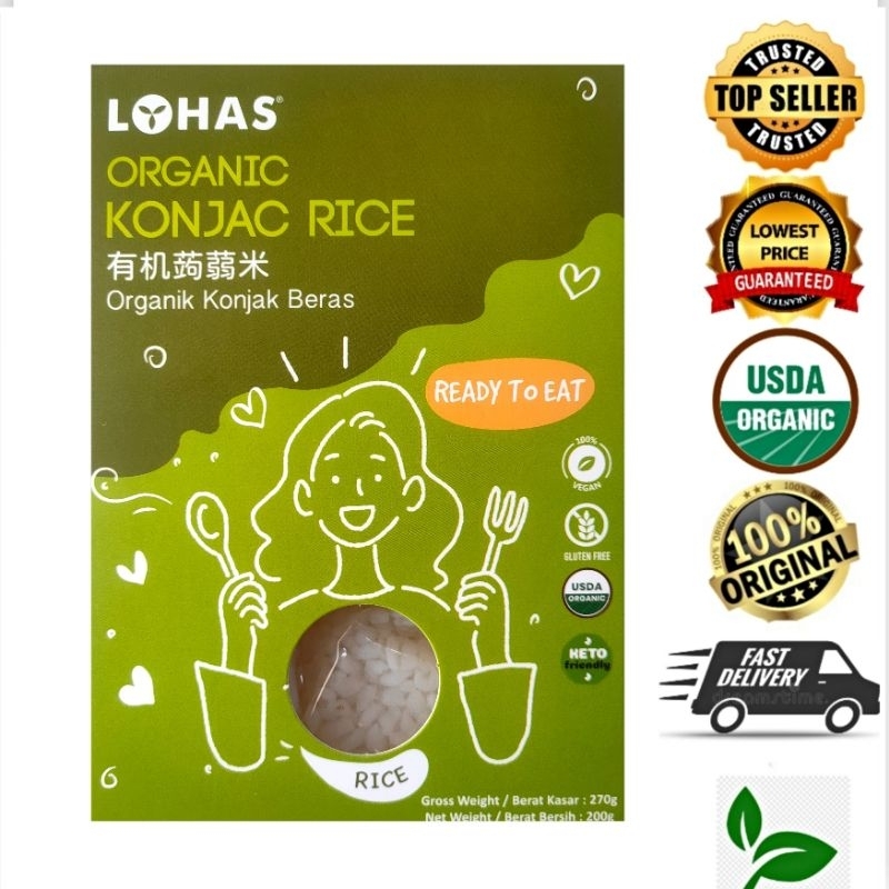 LOHAS Organic Konjac Rice/Konjac Spaghetti 200g Exp:1/2026 有机蒟蒻米 意大利面 ...