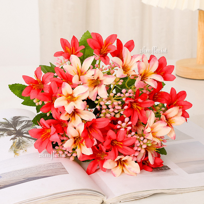 (18FLOWERS) CONCUBINE LILY Artificial Fake Flower Bouquet Living Room ...