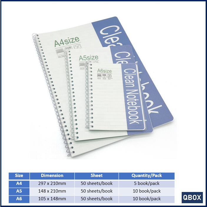 Cleanroom Notebook (ISO 5) | A4 A5 Size | 50 sheets | 无尘笔记本 | Shopee ...