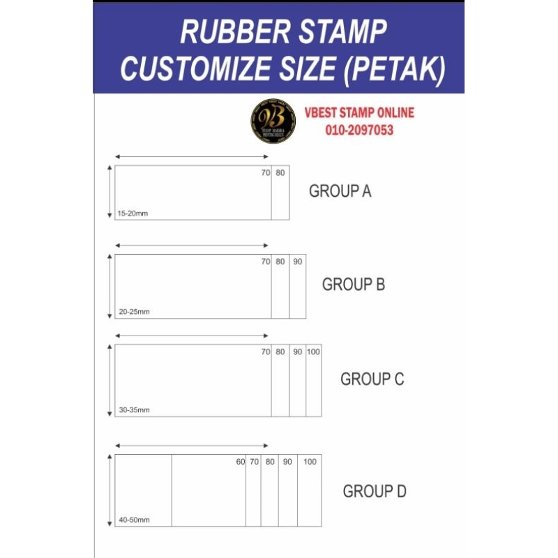 RUBBER STAMP CUSTOMIZED SIZE (Custom made) Square/Cop Petak | Shopee ...