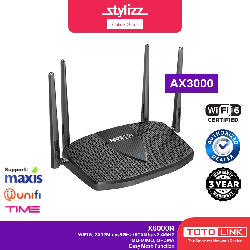 TOTOLINK X6000R AX3000 WIRELESS DUAL BAND GIGABIT WIFI 6 ROUTER - OFDMA ...