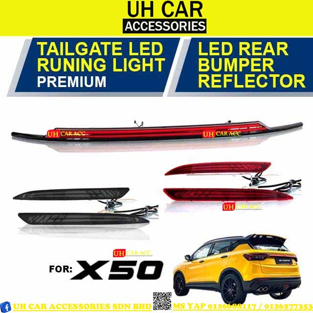 PROTON X50 TRUNK BOOT CENTRE LED LIGHT BAR REAR BUMPER REFLECTOR LED ...