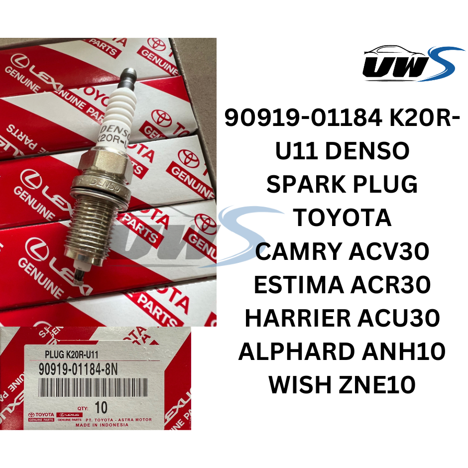 90919-01184 K20R-U11 DENSO SPARK PLUG TOYOTA CAMRY ACV30 ESTIMA ACR30 ...