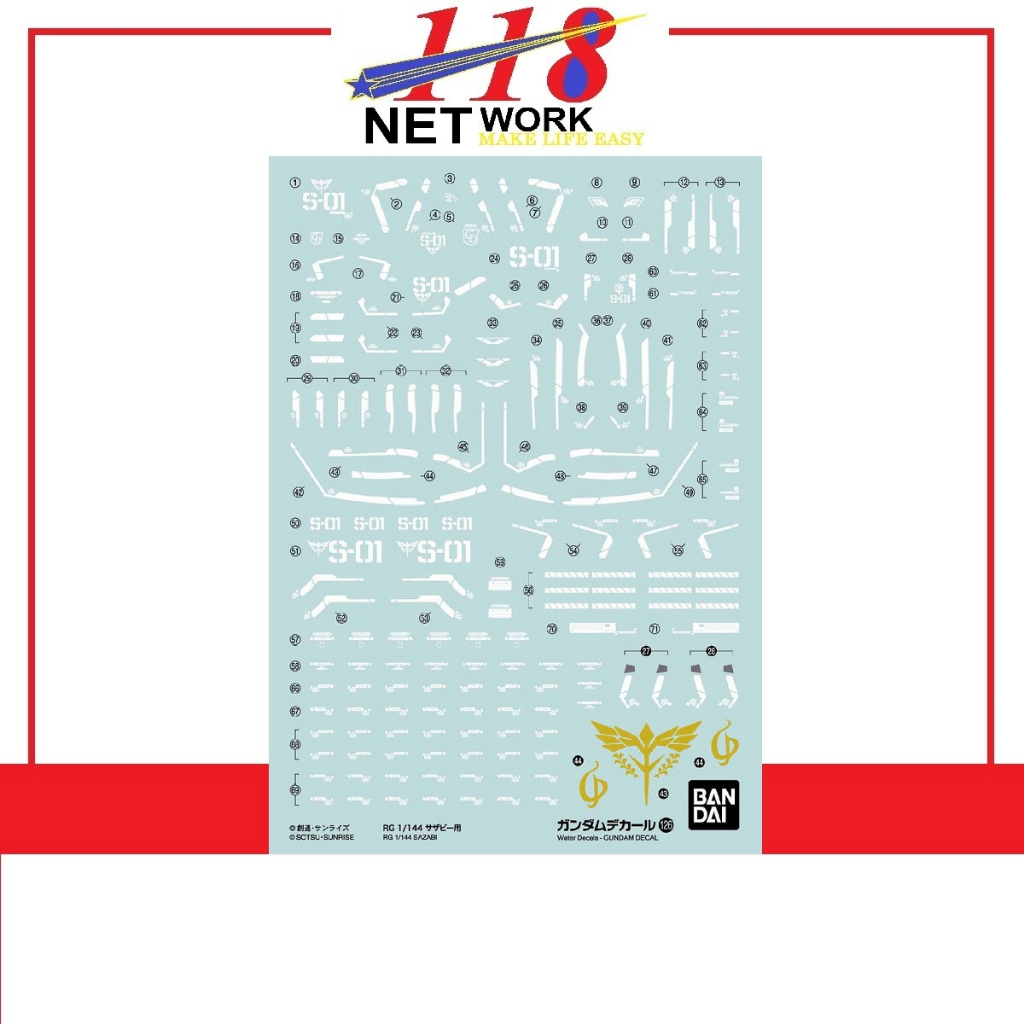 BANDAI Gundam Decal RG MSN-04 Sazabi Water Decals | Shopee Malaysia