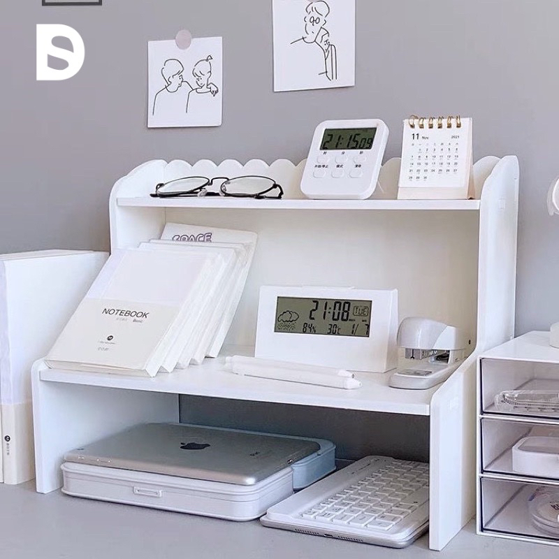 🇲🇾Double Layers cosmetic book organizer table storage desktop rack ...