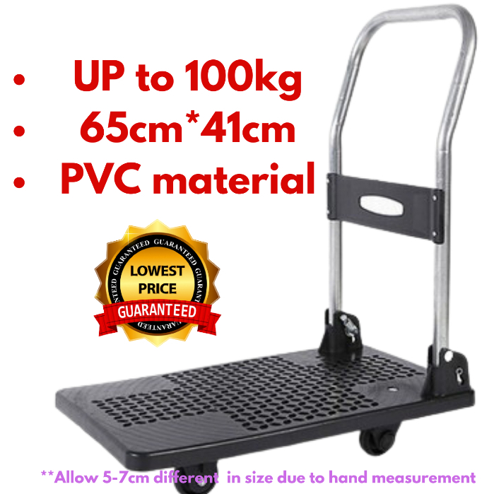 Hand Truck Iron PVC Foldable Small Trolley Iron Bull Trolley Portable ...