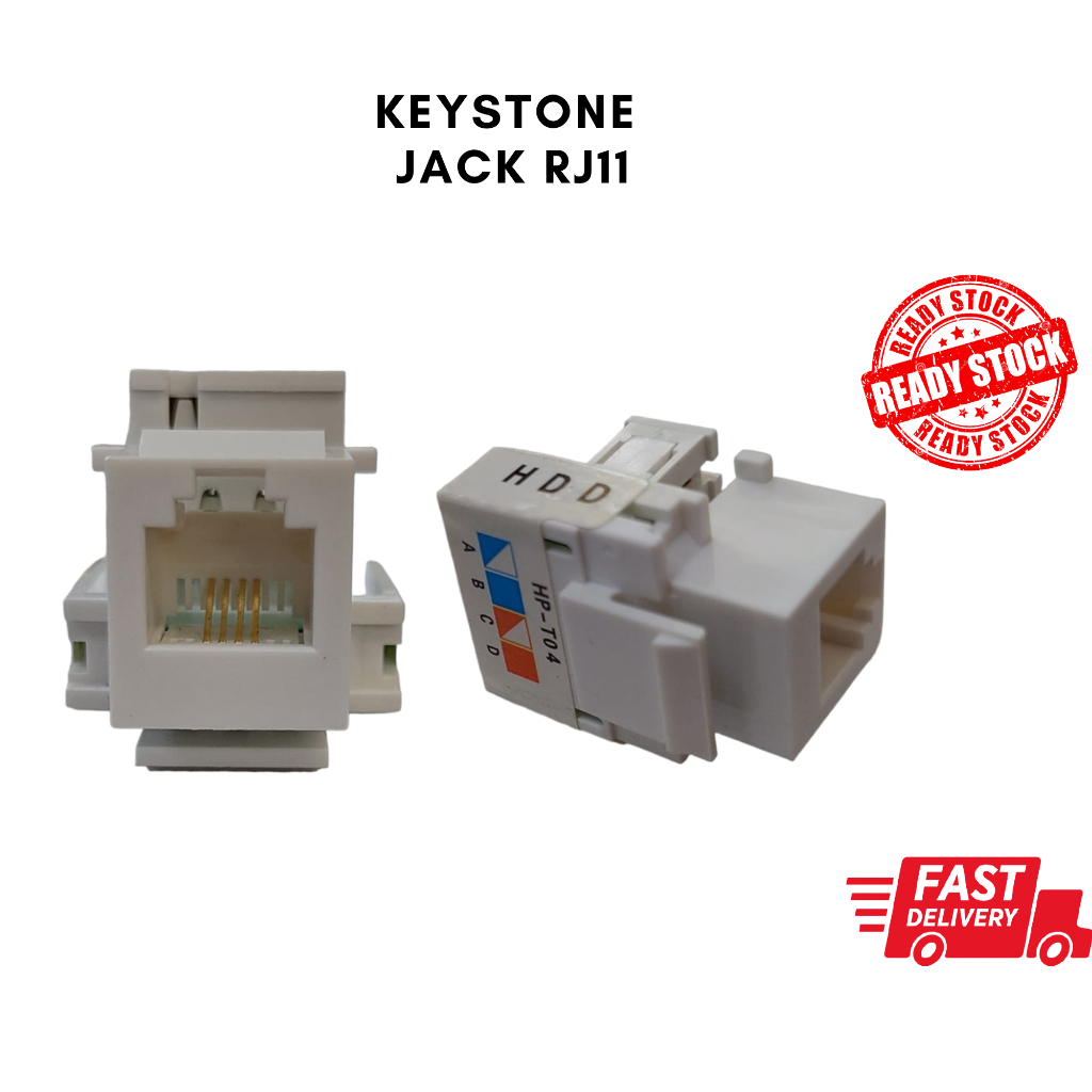 Telephone Jack Keystone Jack CAT3 RJ11 | Shopee Malaysia
