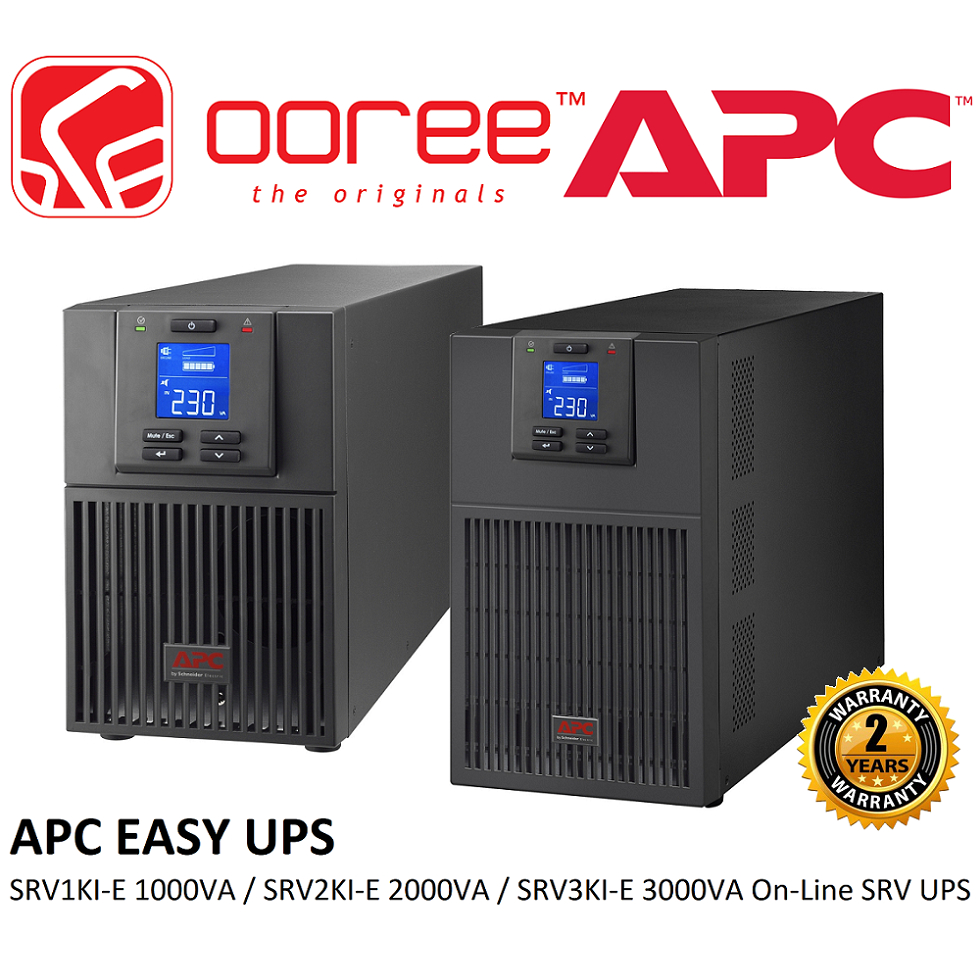 APC EASY UPS SRV1KI-E 1000VA, 900W / SRV2KI-E 2000VA, 1800W / SRV3KI-E 3000VA, 2700W ON-LINE SRV ...
