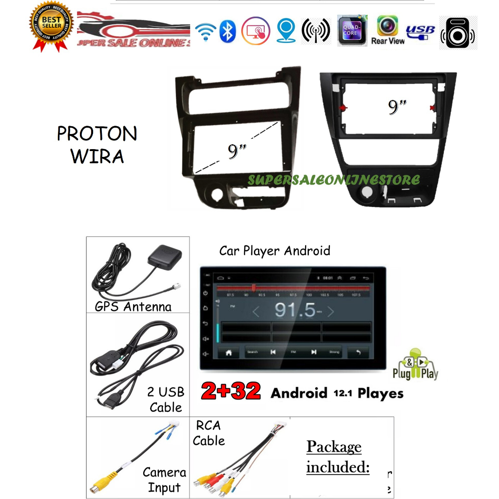 Proton WIRA (DOWN / UPPER TYPE) android player PLUG N PLAY with OEM ...