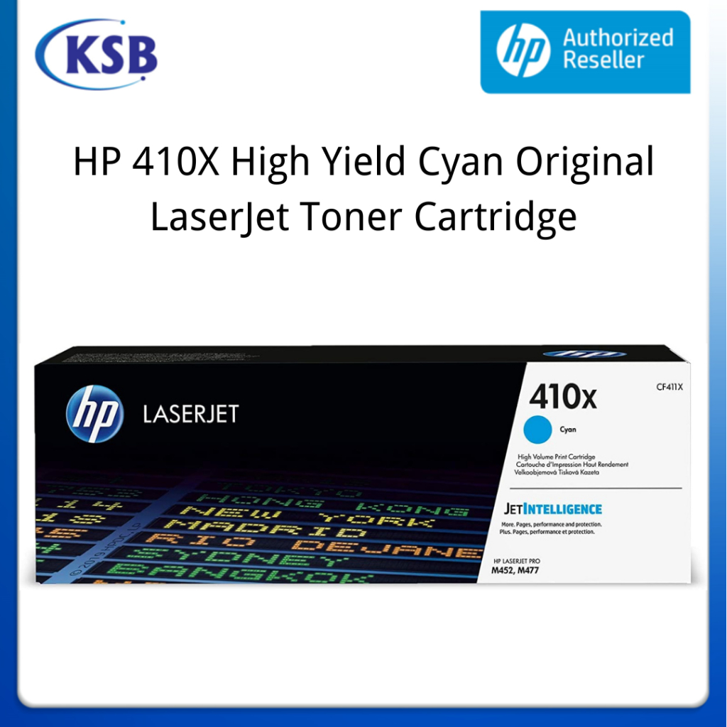 HP 410X High Yield Cyan Original LaserJet Toner Cartridge ( CF411X ...