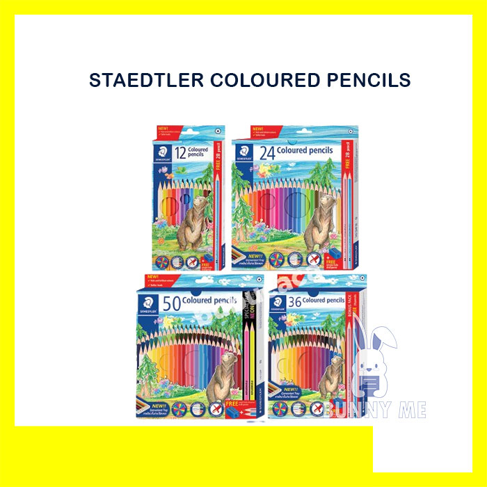 STAEDTLER COLOURED PENCILS - 12 / 24 / 36 / 50 COLOURS / WARNA PENSEL ...