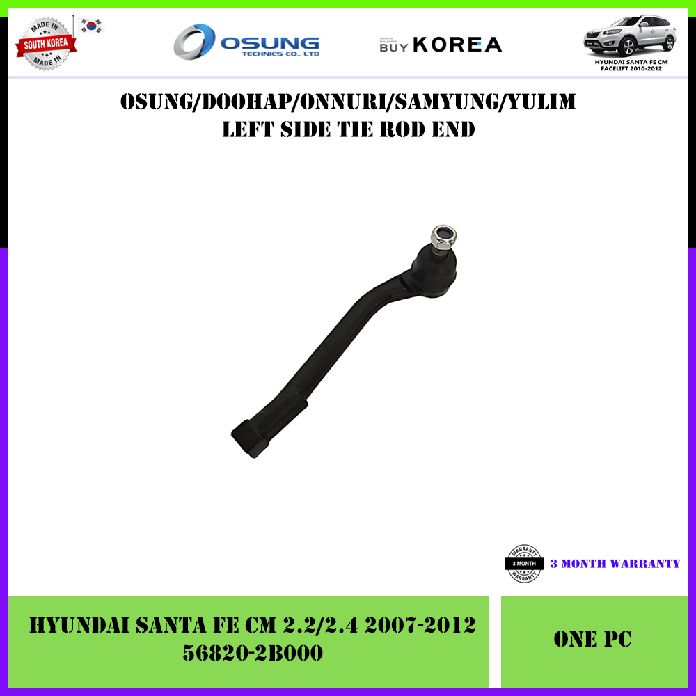 Hyundai Santa Fe CM 2007-2012 Tie Rod End 1pc (Left Passenger 56820 ...