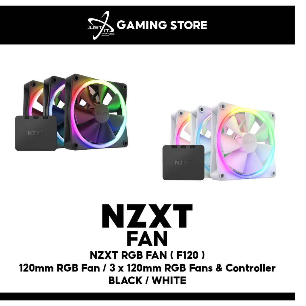 NZXT F120 RGB FAN TRIPLE / SINGLE PACK ( BLACK / WHITE ) | Shopee Malaysia