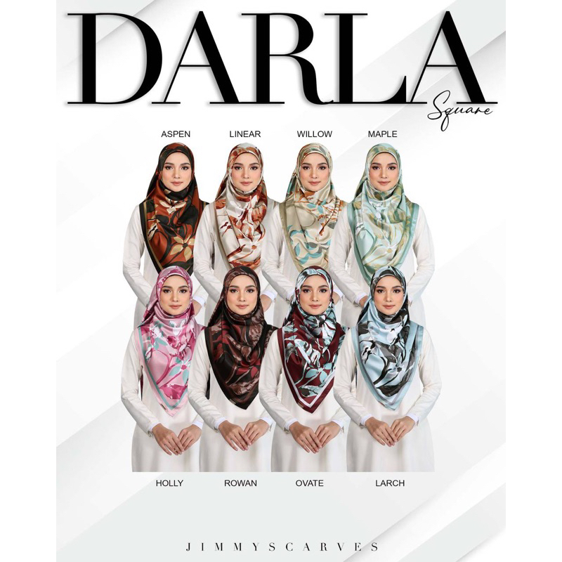 DARLA dan WARISAN SQUARE BY JIMMYSCARVES ORIGINAL TUDUNG SATIN PREMIUM ...