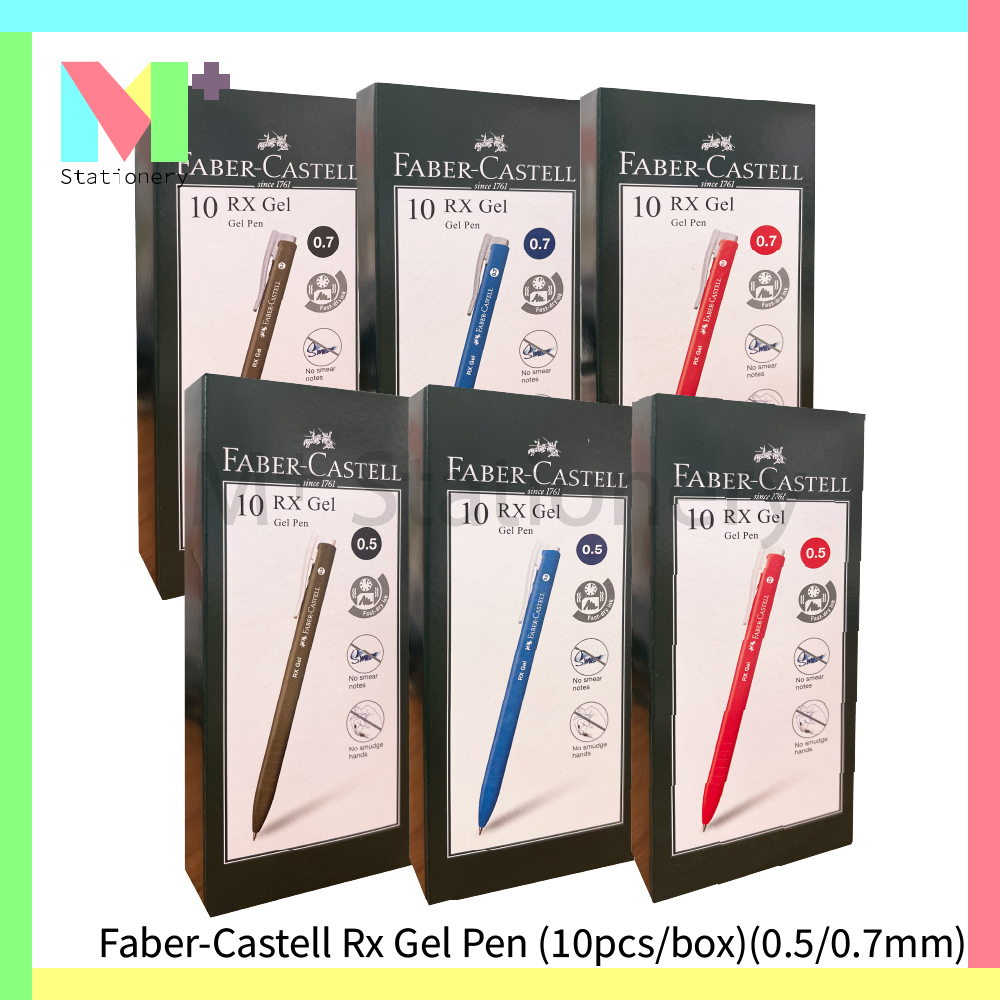 Faber-Castell RX Gel Pen 0.5mm / 0.7mm (10pcs/Box) | Black, Blue, Red ...