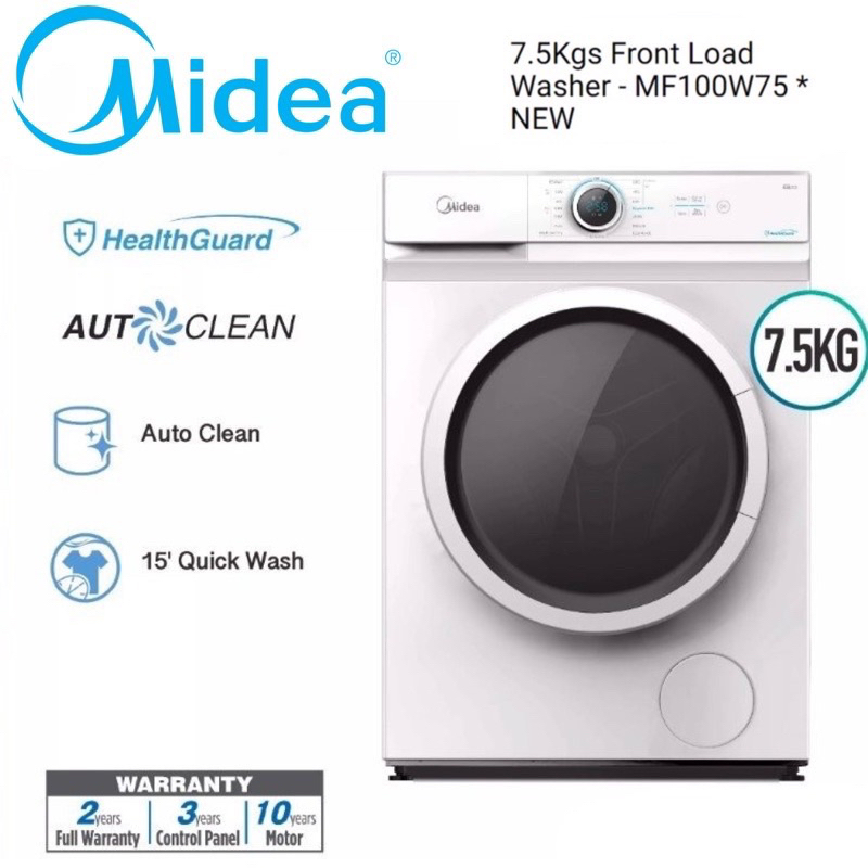 Midea Washer 7.5KG MF100W75 / MF100W85B 8.5KG + Midea Dryer 7KG MD-7388 Combo Deal | Shopee Malaysia