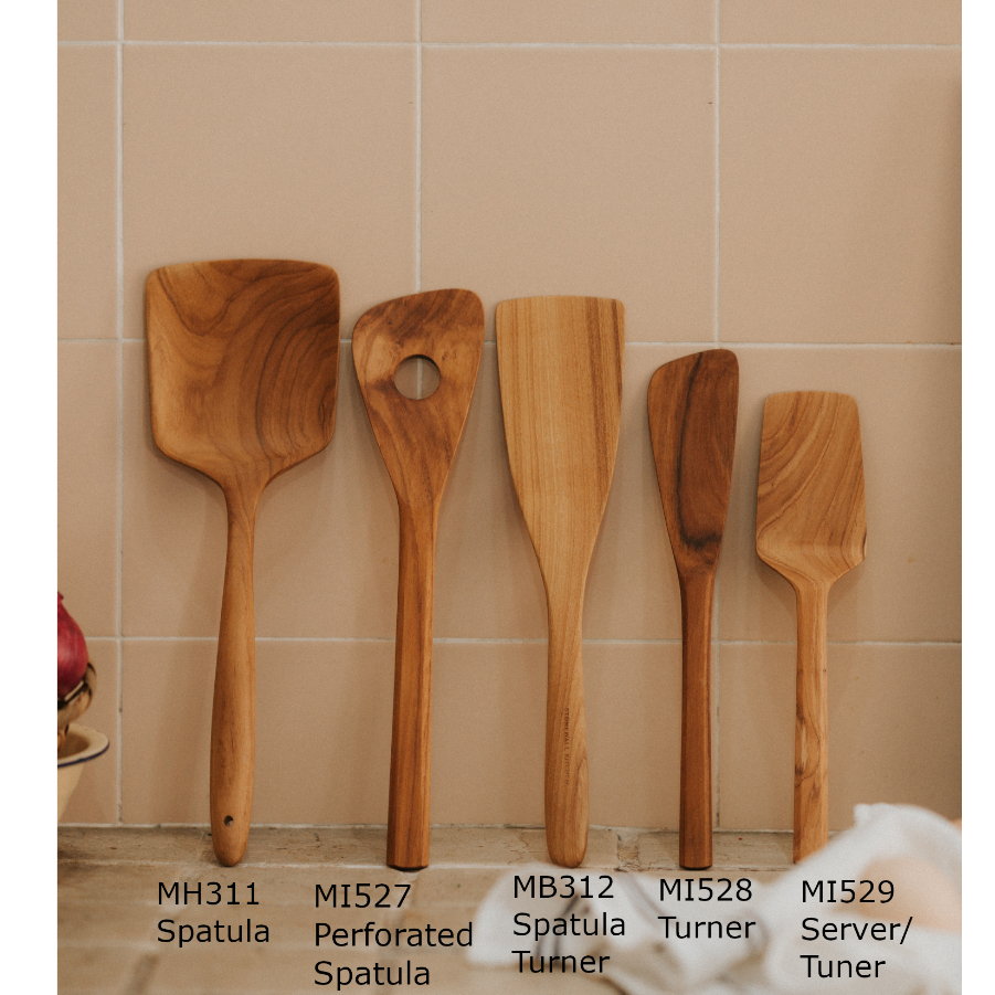 New Perforated Spatula Turner Server Wooden cooking utensil | Shopee ...