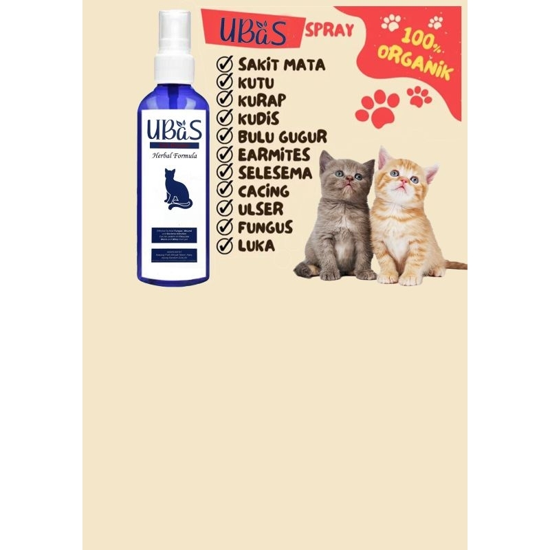 Ubas Spray Kutu Flea Tick Lice Kurap Luka Kucing Pet Skin problem ...