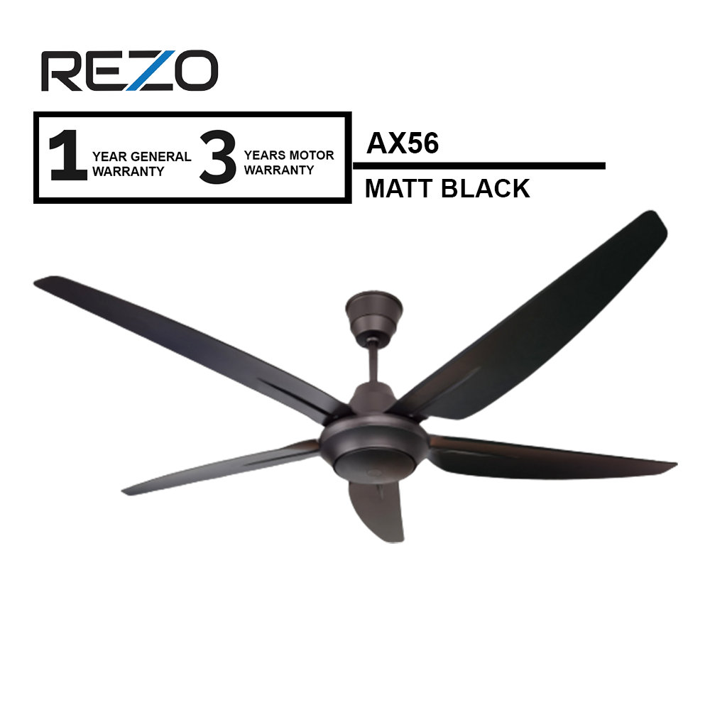 REZO 56'' 5 Blades Ceiling Fan AX56 5 speeds with Remote Control Matt ...